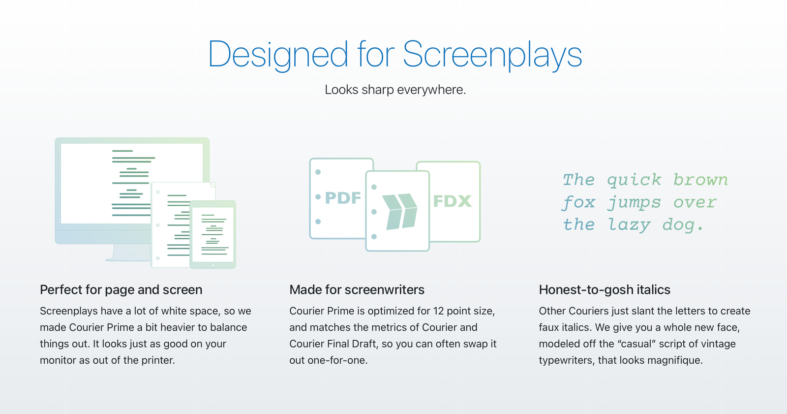 Screenplay Font Guide