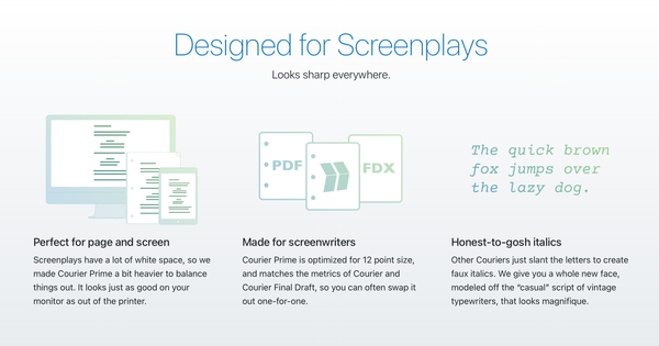 Screenplay Font Guide